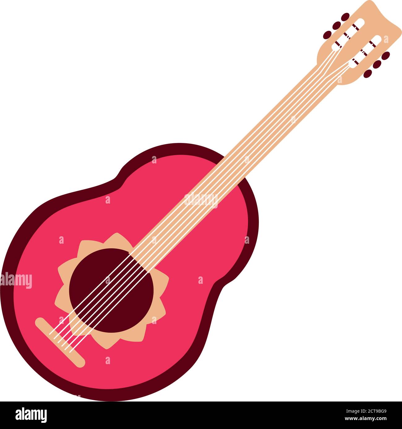 guitar instrument musical string element icon flat style vector ...