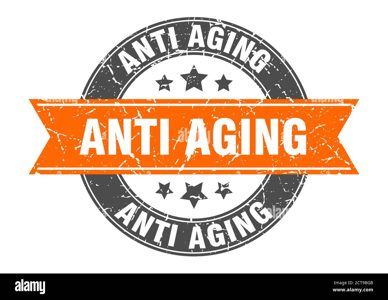 anti aging round stamp with ribbon. sign. label Stock Vector Image ...