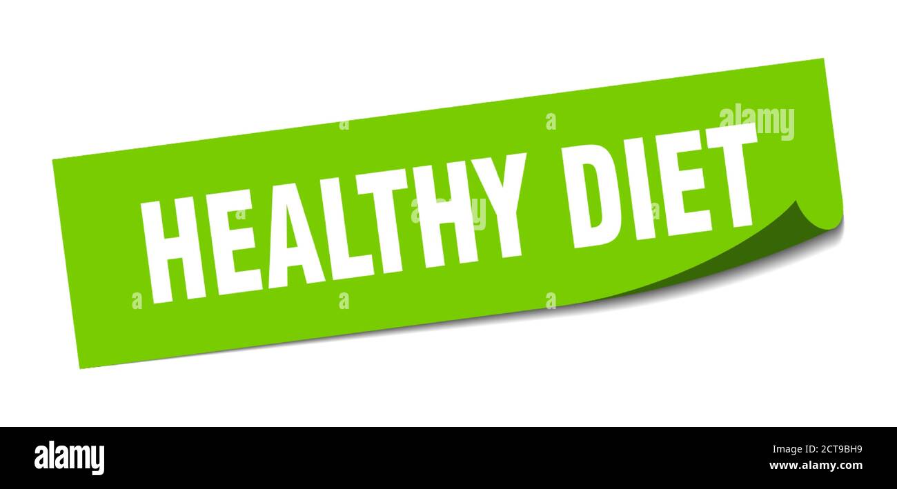healthy diet sticker. square isolated peeler sign. label Stock Vector ...