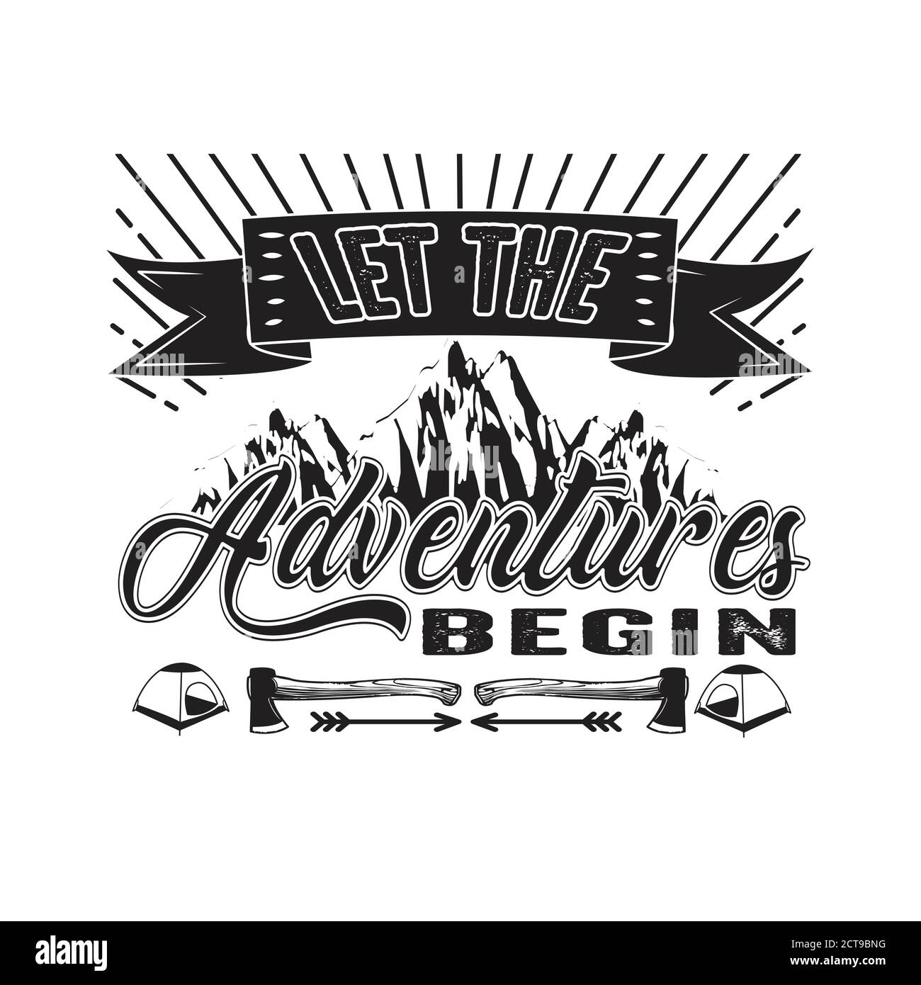 Adventure Quote good for cricut. Let The adventure begin Stock Vector ...