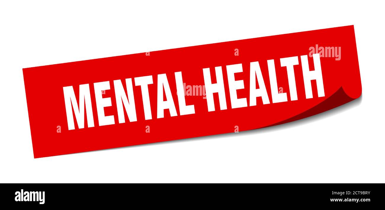 mental health sticker. square isolated peeler sign. label Stock Vector ...