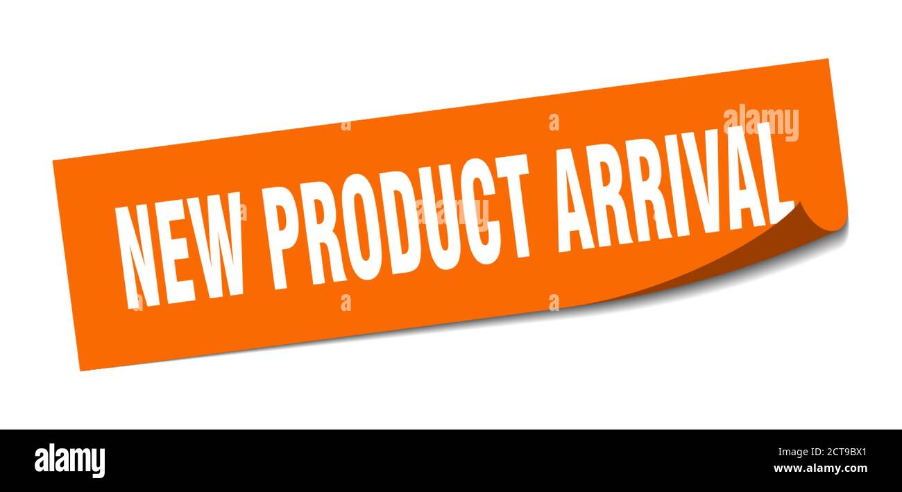 new product arrival sticker. square isolated peeler sign. label Stock ...