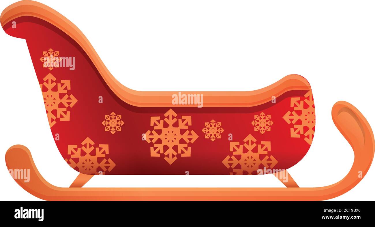 Christmas sleigh icon. Cartoon of christmas sleigh vector icon for web ...