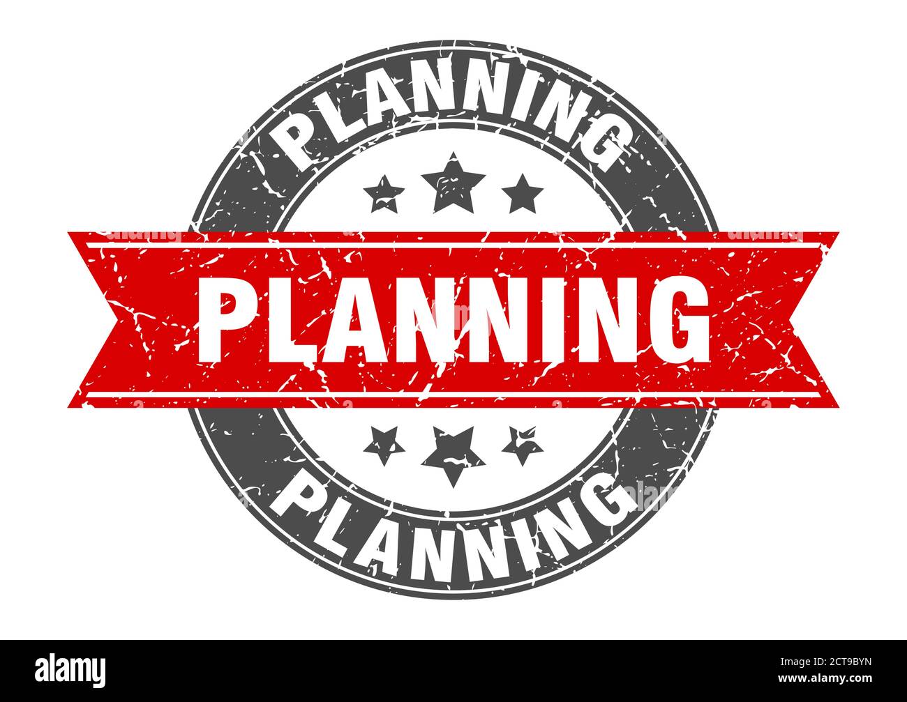 planning round stamp with ribbon. sign. label Stock Vector Image & Art ...