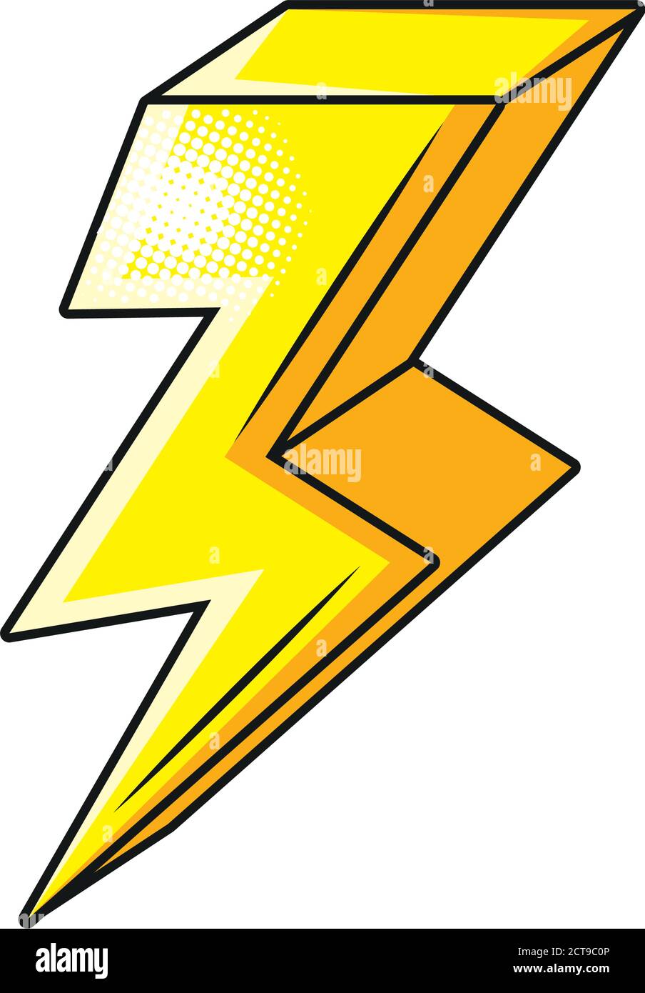 pop art thunder detailed style icon design of retro expression comic ...
