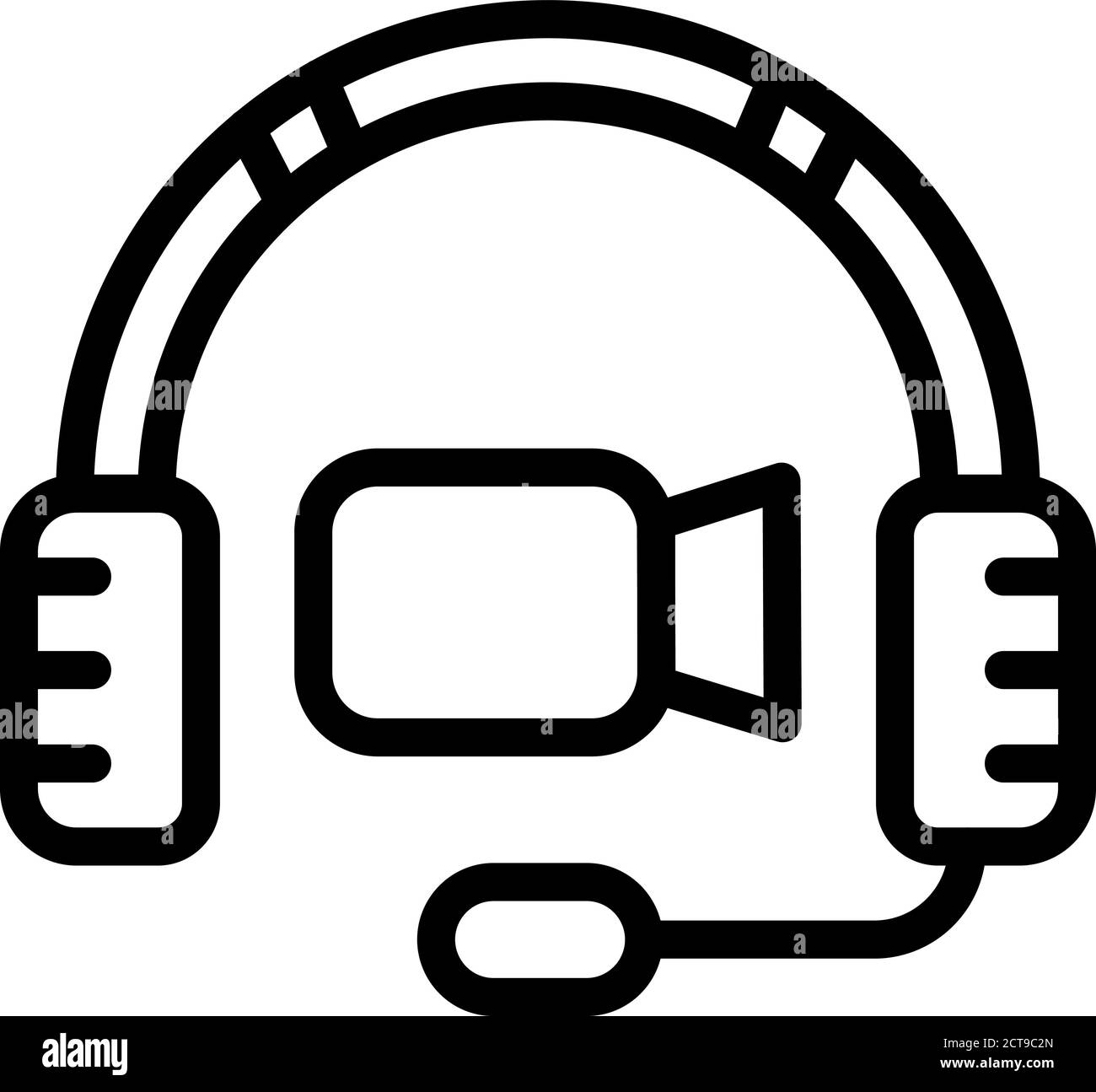 Online meeting headset icon, outline style Stock Vector Image & Art - Alamy