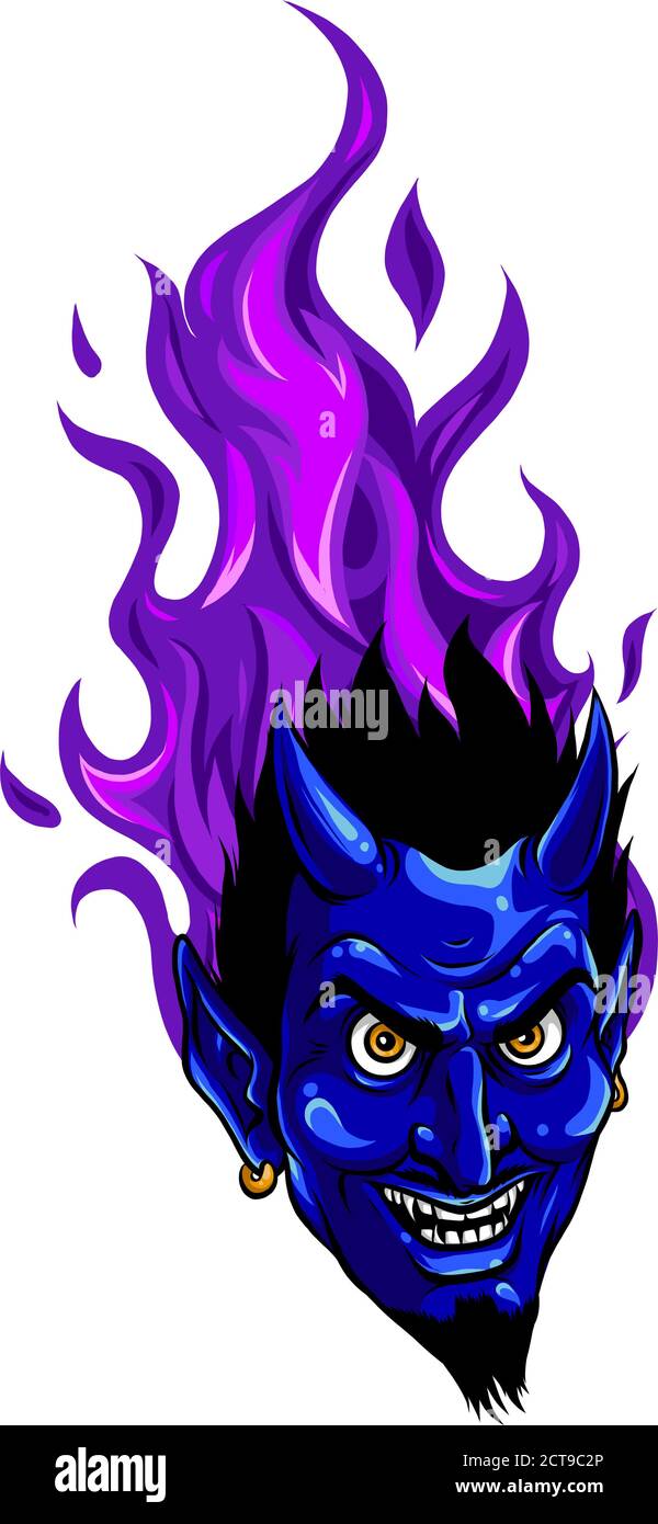 Evil burning Halloween symbol. Illustration vector image Stock Vector ...