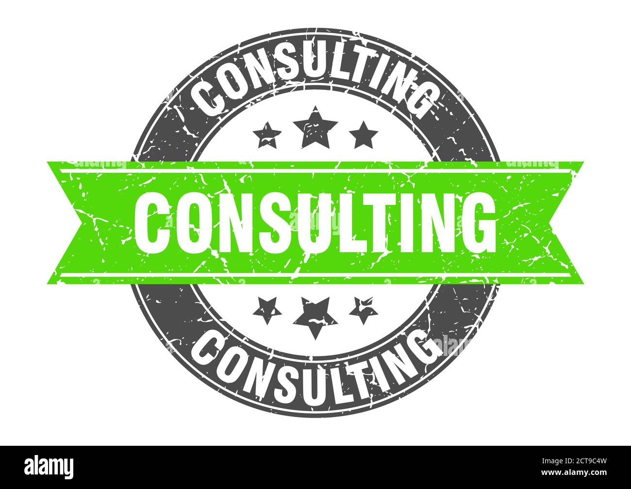 consulting round stamp with ribbon. sign. label Stock Vector Image ...