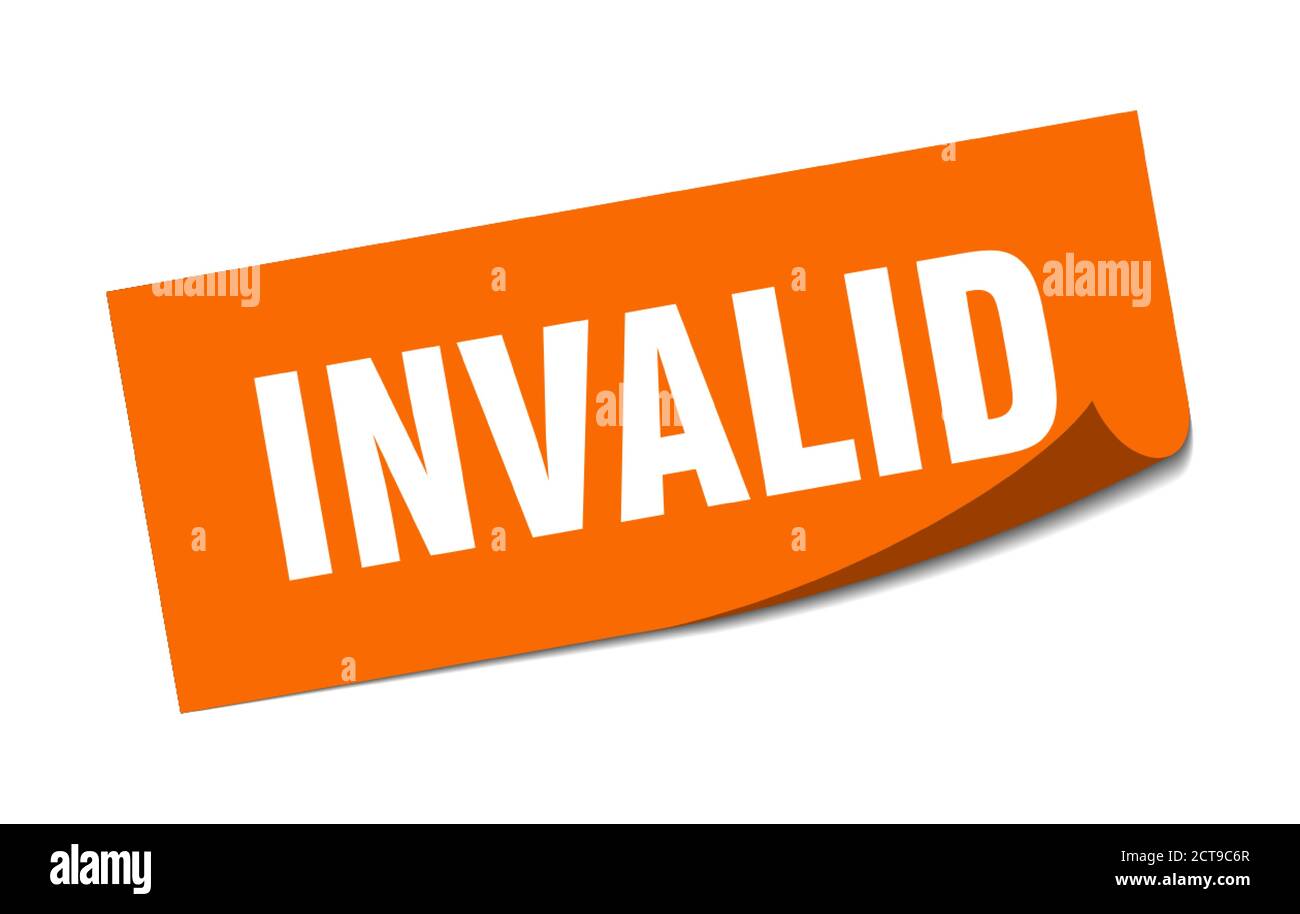 invalid sticker. square isolated peeler sign. label Stock Vector Image ...