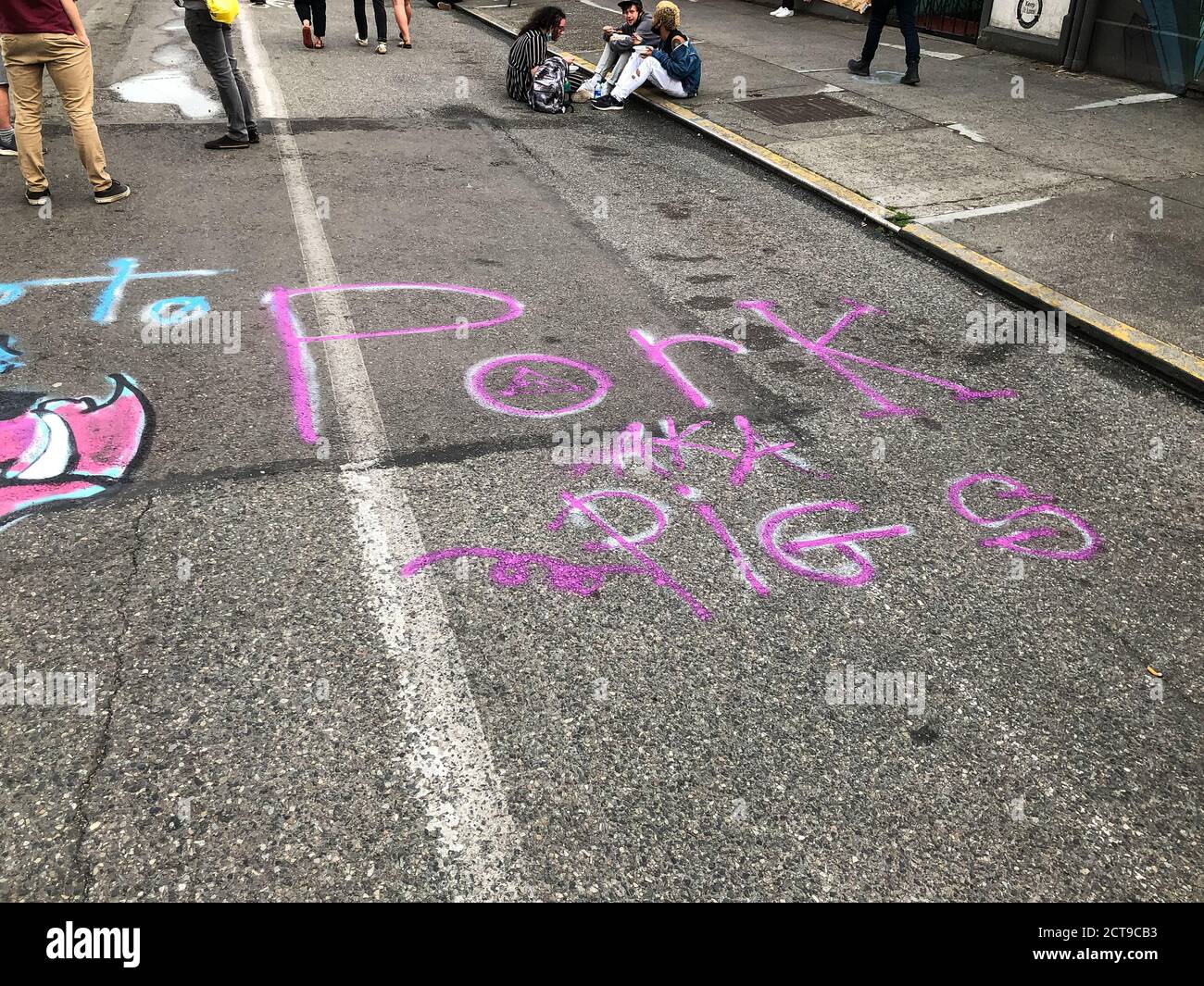Seattle, USA Jun 11, 2020: Message at Chaz located at the East Precinct ...