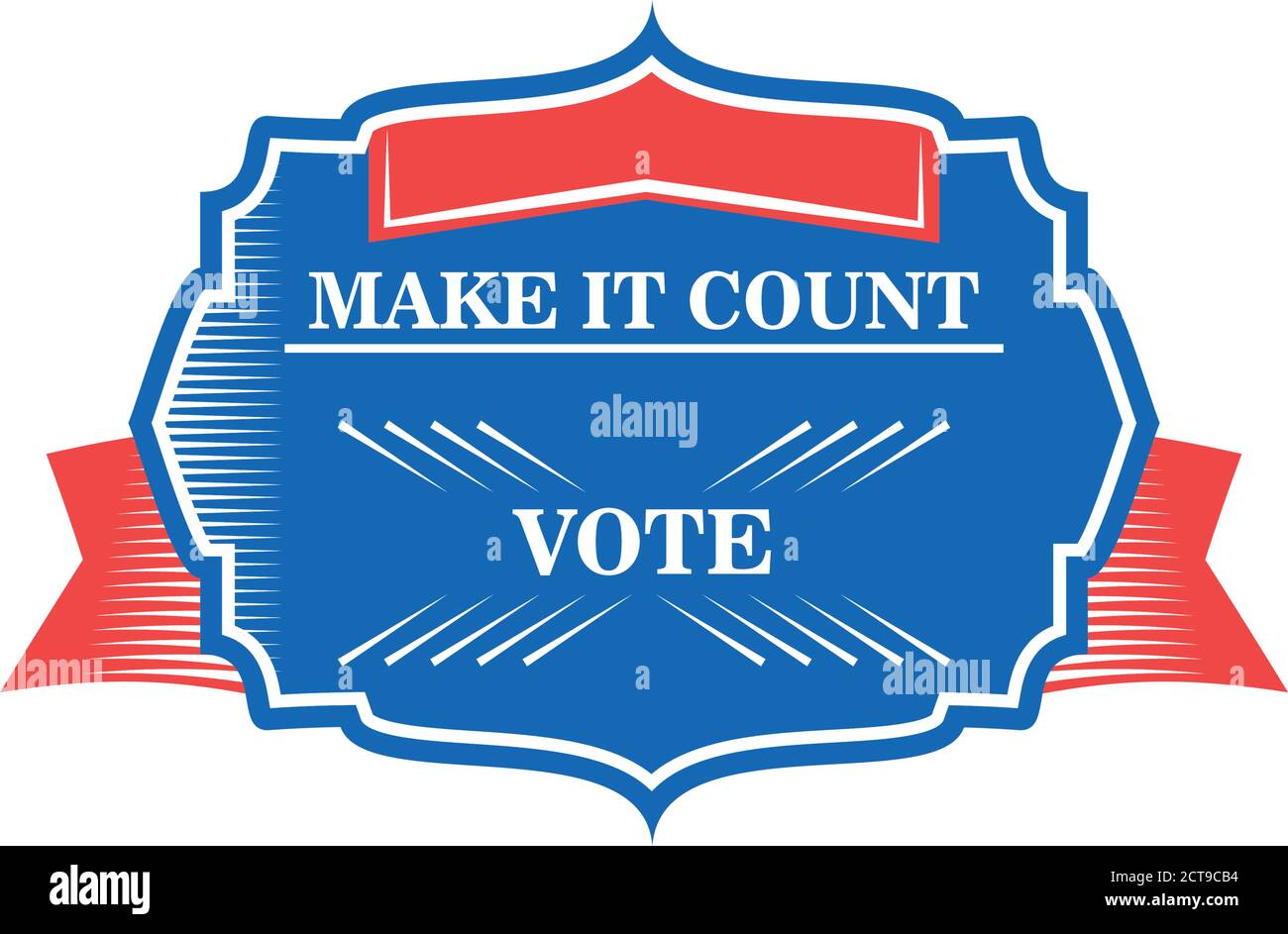 usa elections make it count in frame with ribbon detailed style icon ...