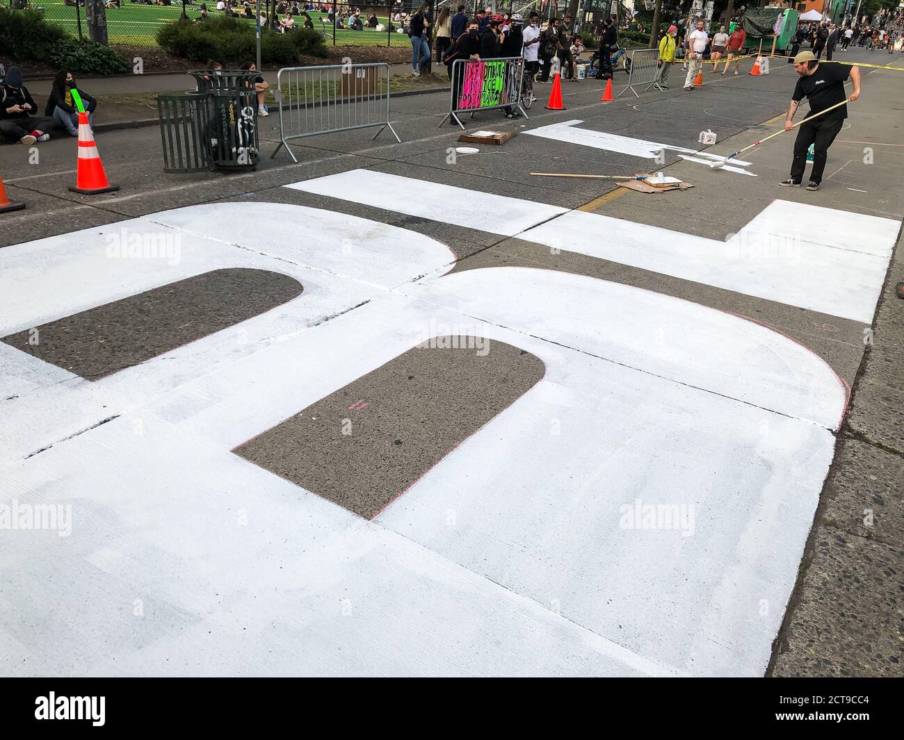 Seattle, USA Jun 10, 2020: Art at Chaz located by the East Precinct ...