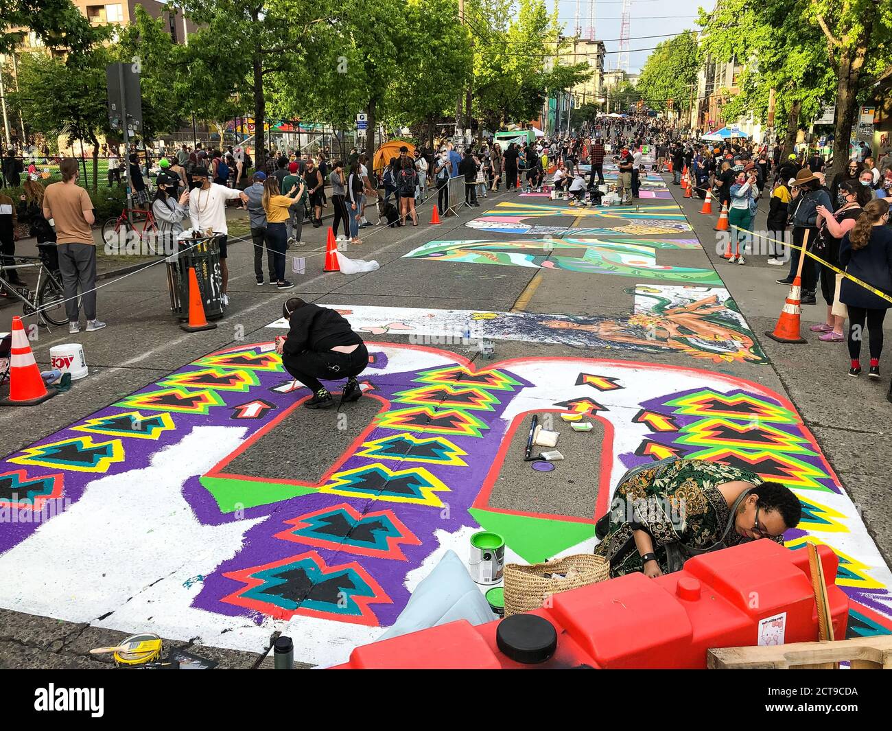Seattle, USA Jun 11, 2020: Art at Chaz located by the East Precinct ...