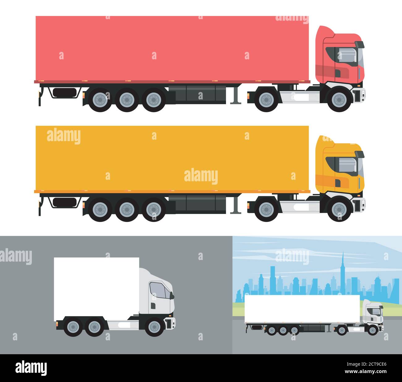 white and colors trucks mockup cars vehicles icons vector illustration ...