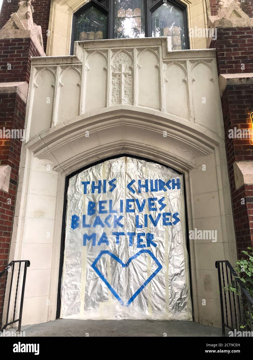 Seattle, USA Jun 13, 2020: A church on Capitol Hill in the Chaz zone ...