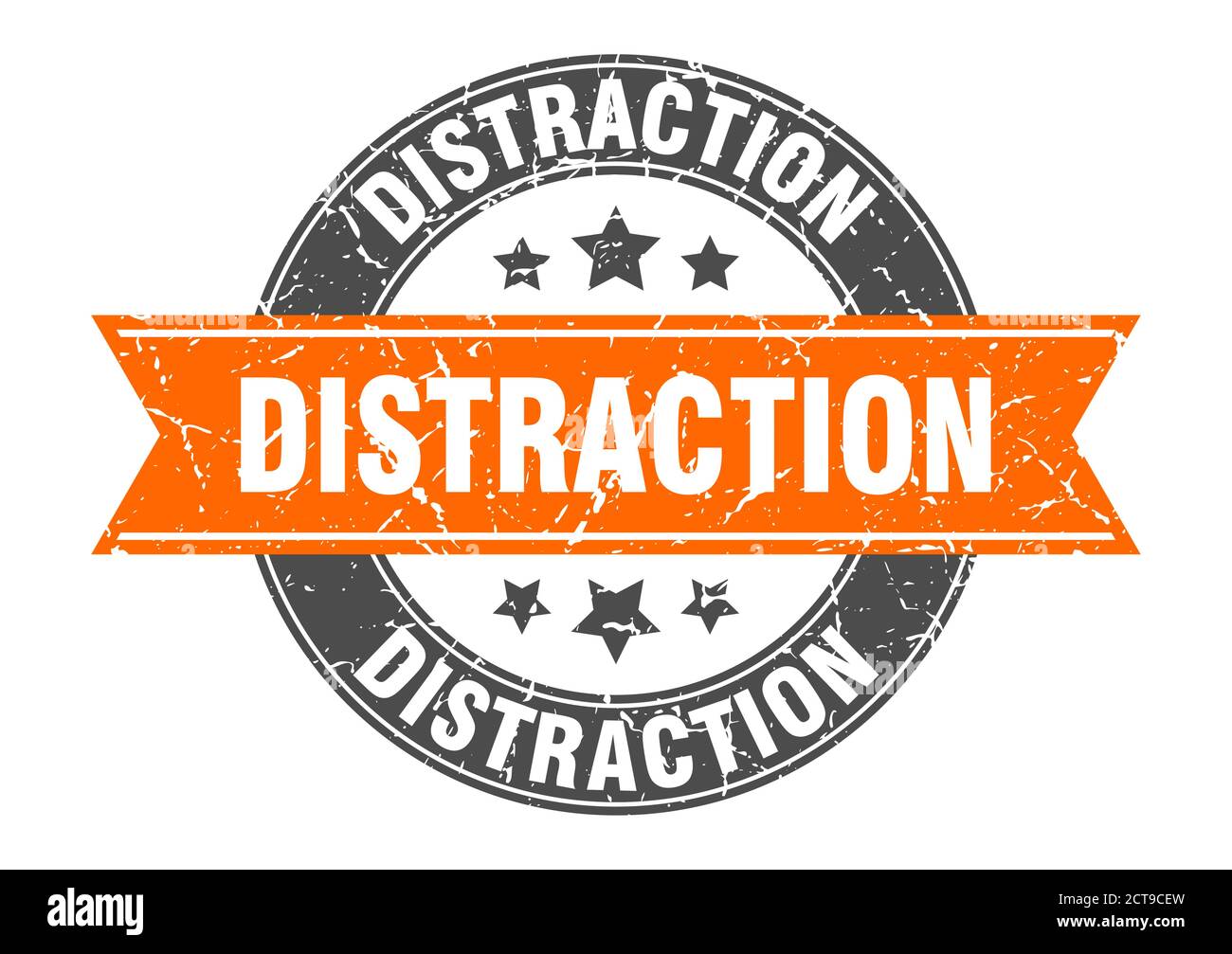 distraction round stamp with ribbon. sign. label Stock Vector Image ...