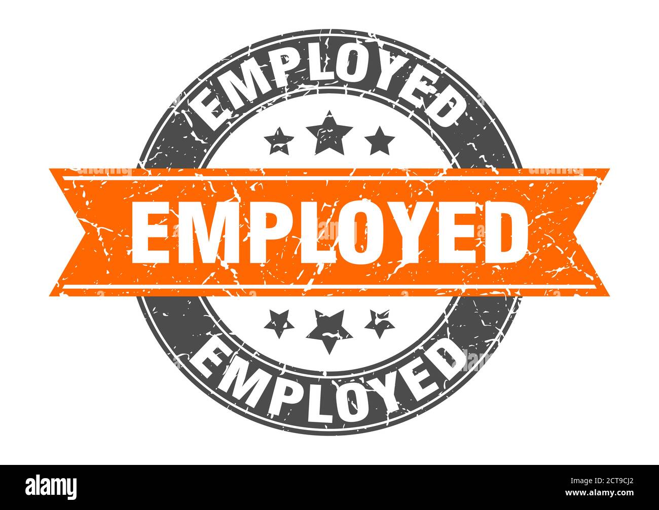 employed round stamp with ribbon. sign. label Stock Vector Image & Art ...