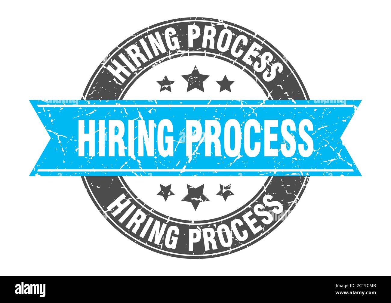 hiring process round stamp with ribbon. sign. label Stock Vector Image ...