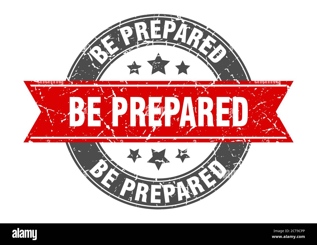 be prepared round stamp with ribbon. sign. label Stock Vector Image ...