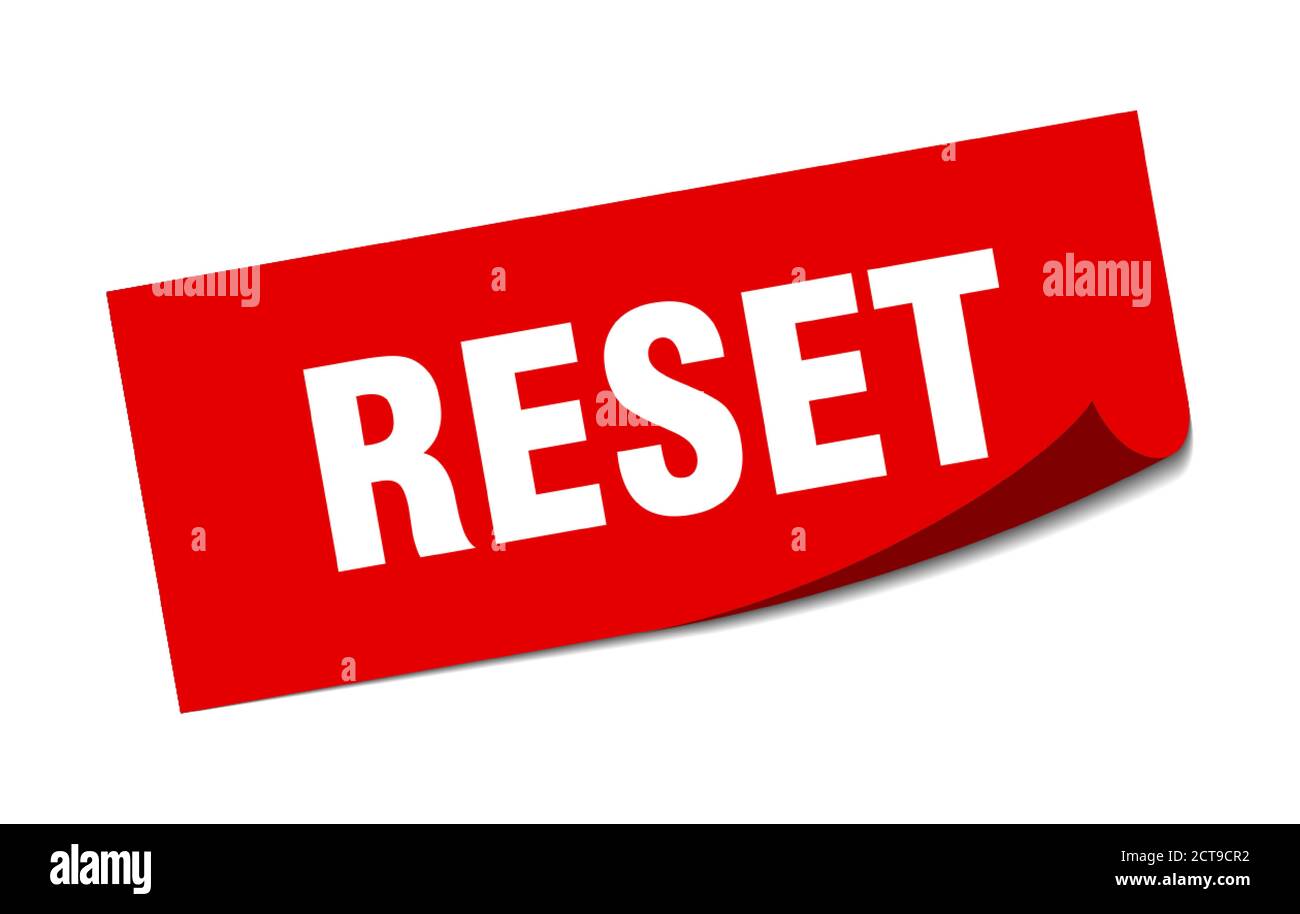 reset sticker. square isolated peeler sign. label Stock Vector Image ...