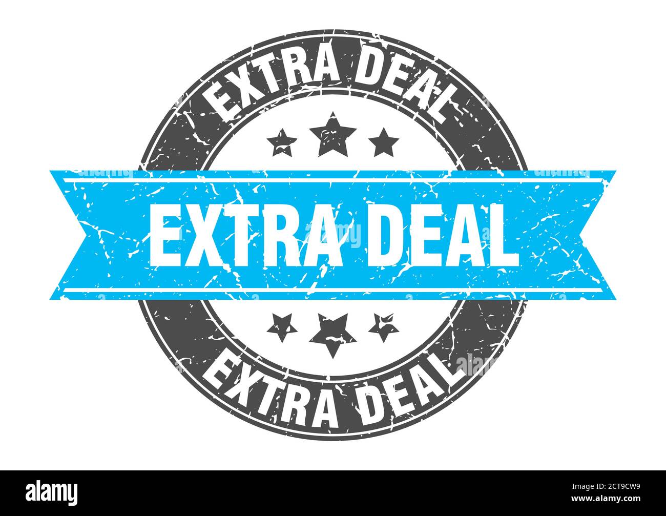 extra deal round stamp with ribbon. sign. label Stock Vector Image ...