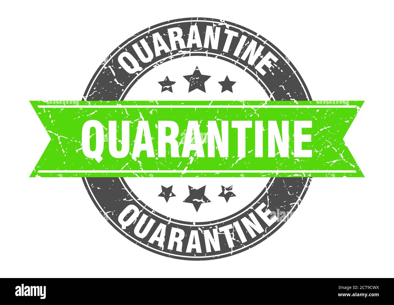 quarantine round stamp with ribbon. sign. label Stock Vector Image ...