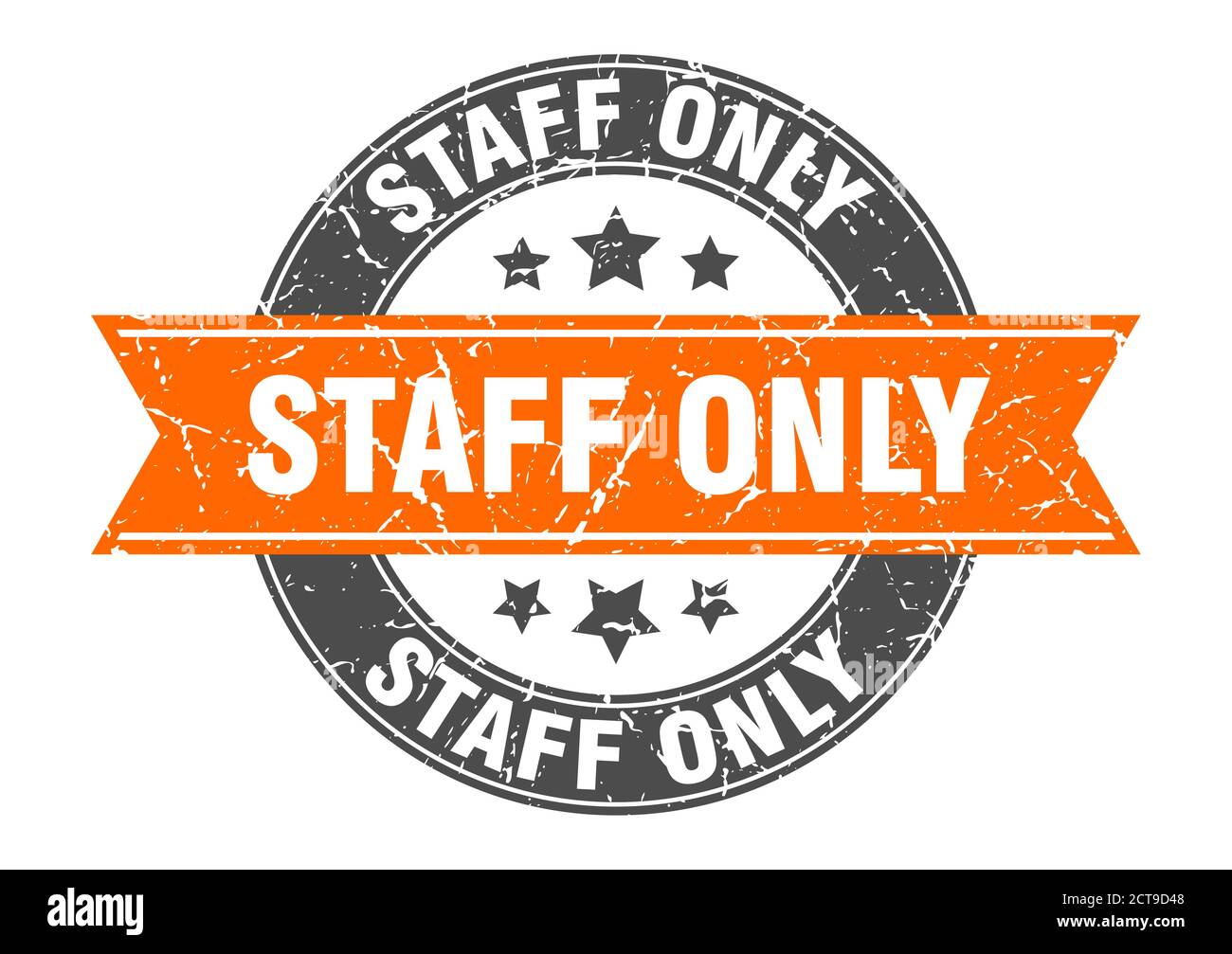 staff only round stamp with ribbon. sign. label Stock Vector Image ...