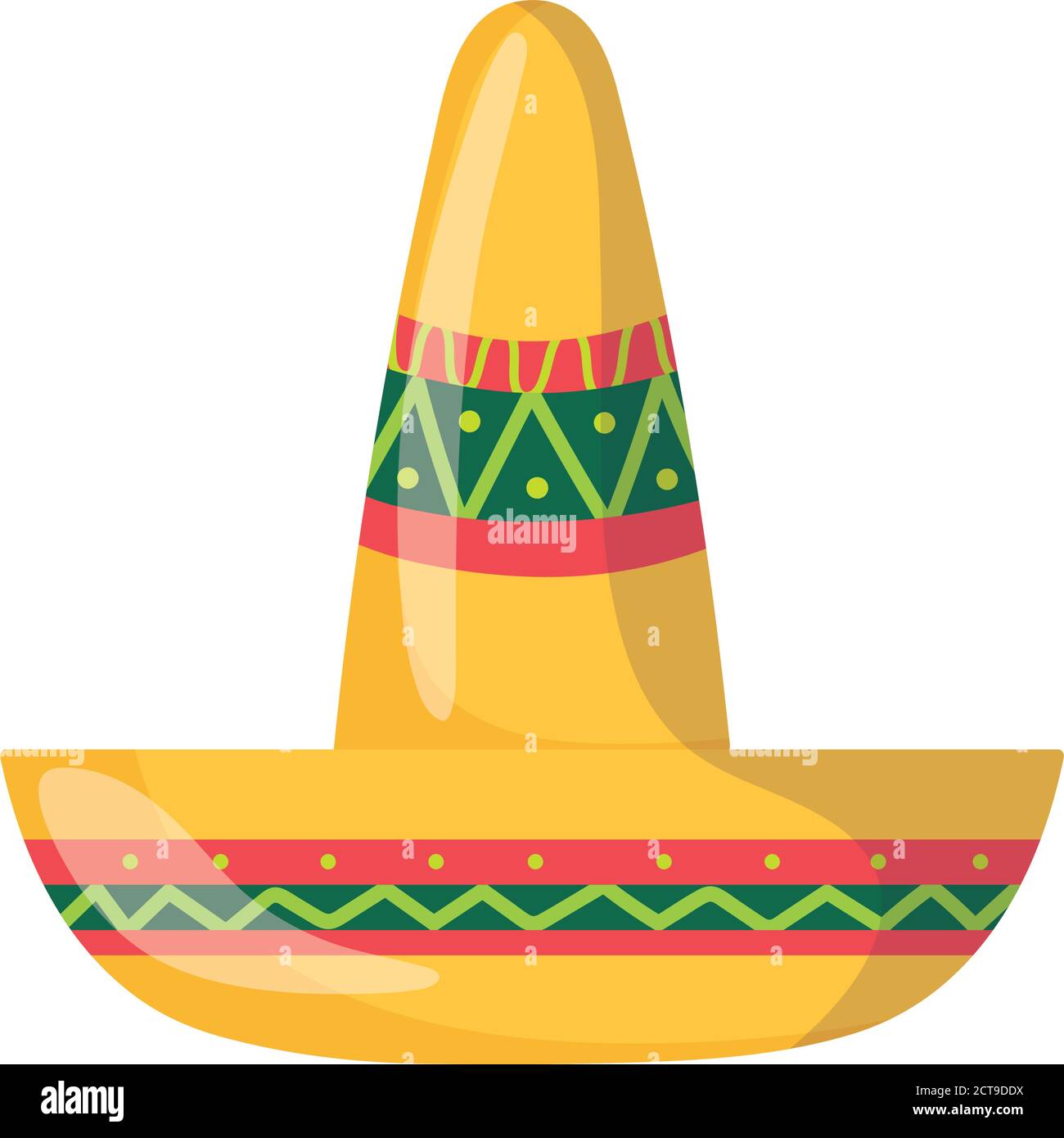 mexican hat traditional isolated icon over white background vector ...