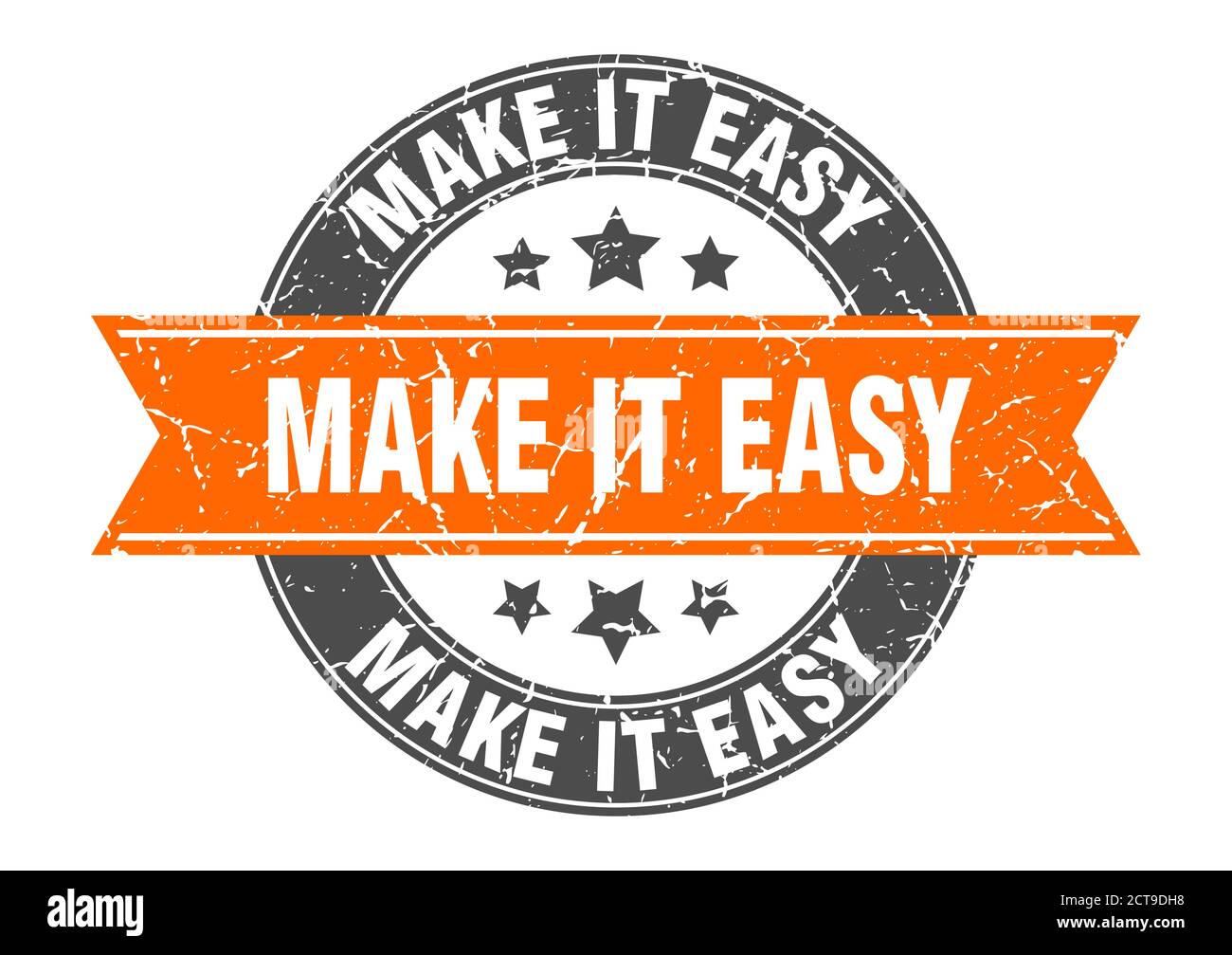 make it easy round stamp with ribbon. sign. label Stock Vector Image ...