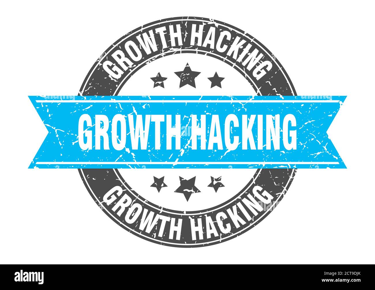 growth hacking round stamp with ribbon. sign. label Stock Vector Image ...