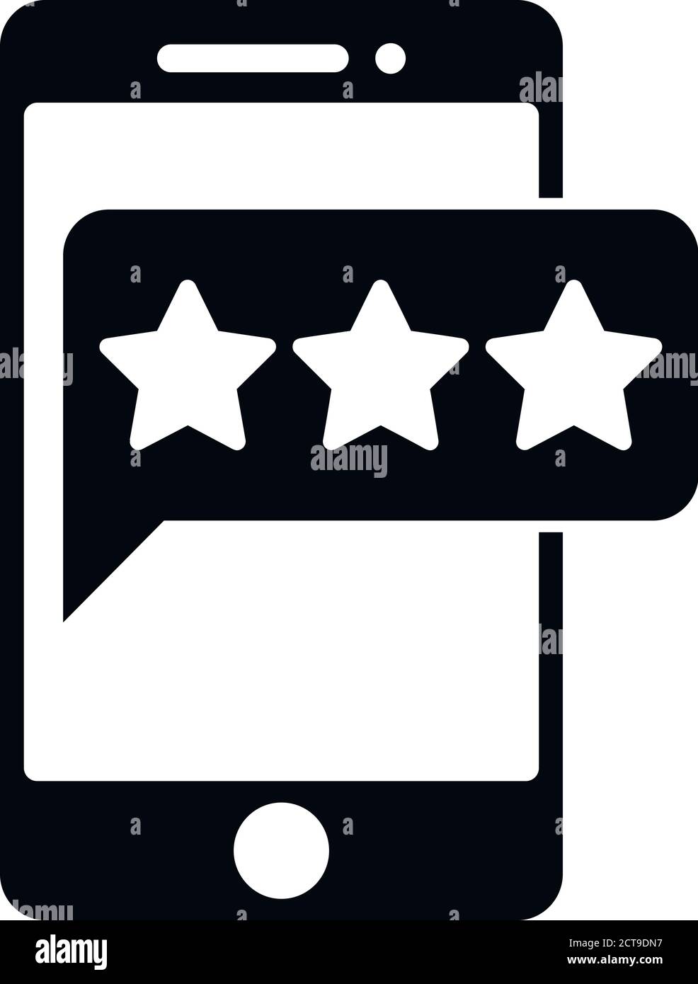 Smartphone review reputation icon. Simple illustration of smartphone ...