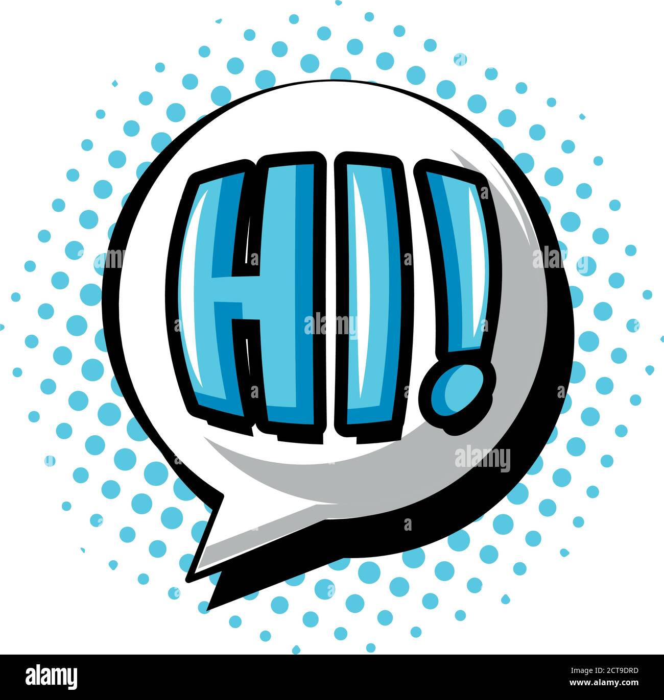 pop art hi bubble detailed style icon design of retro expression comic ...