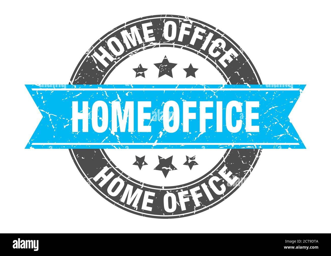 home office round stamp with ribbon. sign. label Stock Vector Image ...