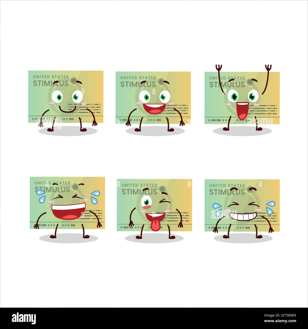 Cartoon character of stimulsus check with smile expression Stock Vector ...