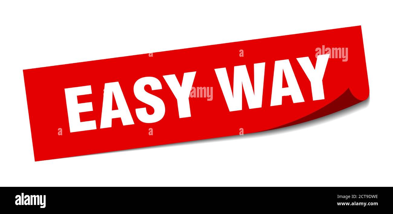 easy way sticker. square isolated peeler sign. label Stock Vector Image ...