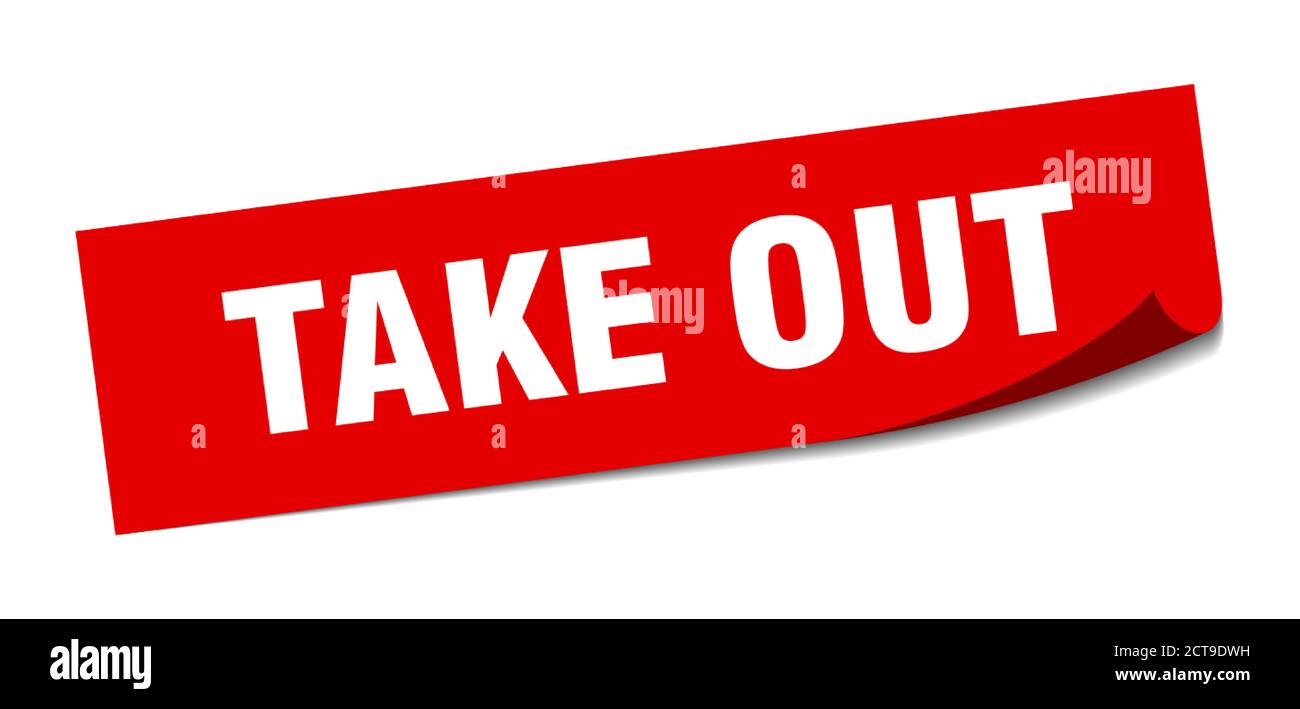 take out sticker. square isolated peeler sign. label Stock Vector Image ...