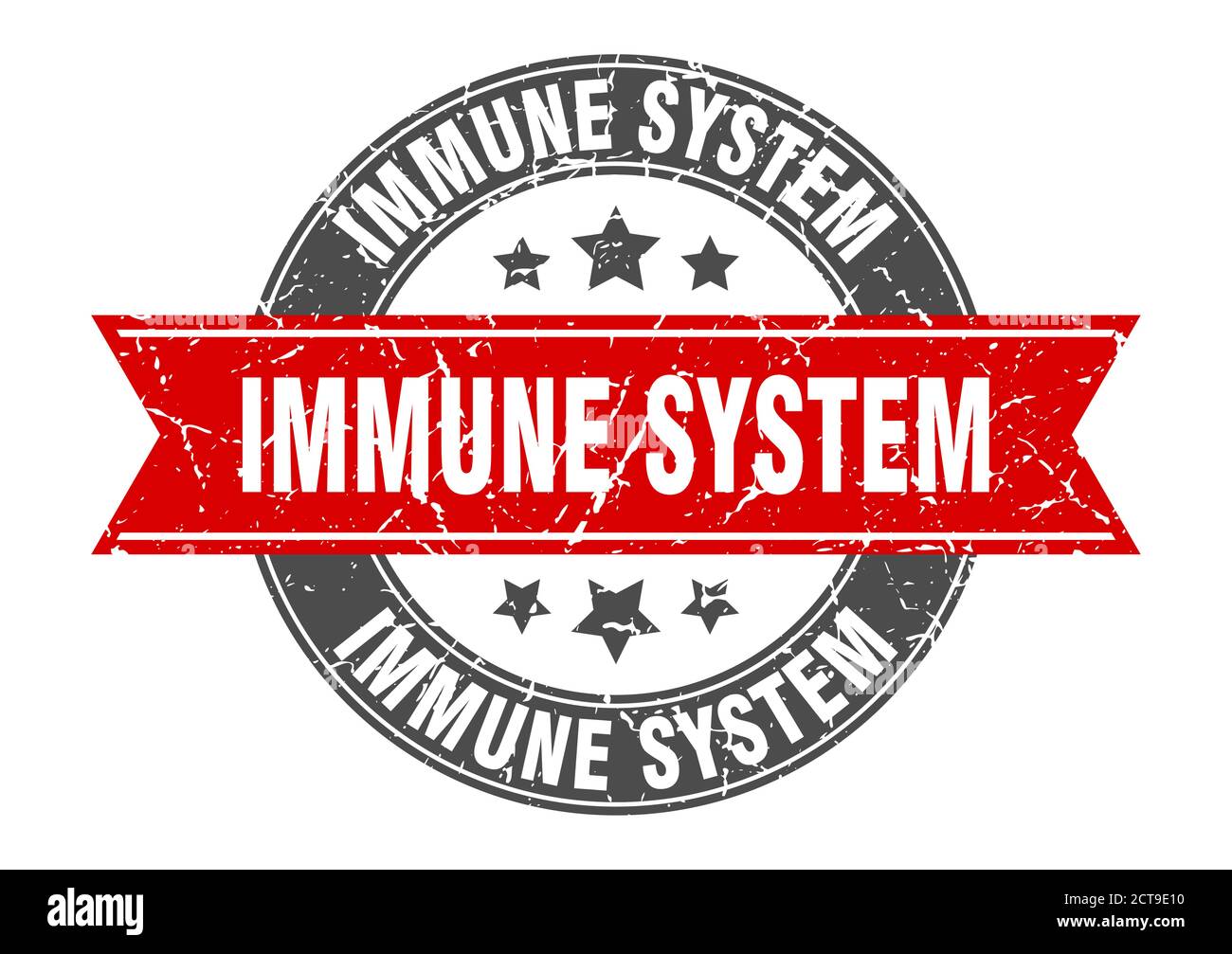 immune system round stamp with ribbon. sign. label Stock Vector Image ...