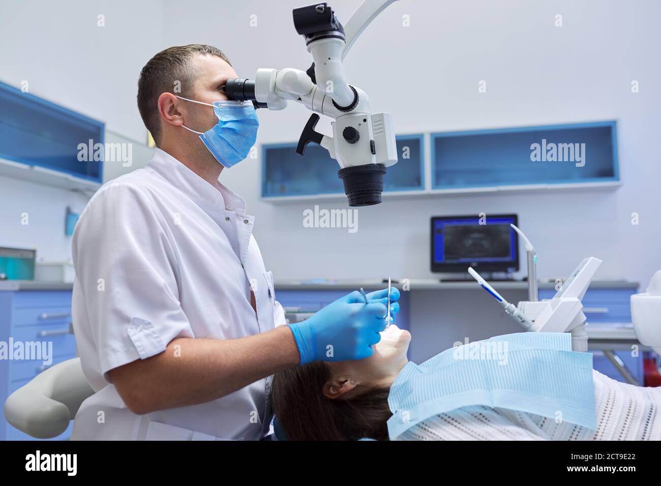 Healthcare dentistry medicine, male doctor dentist treating teeth Stock ...