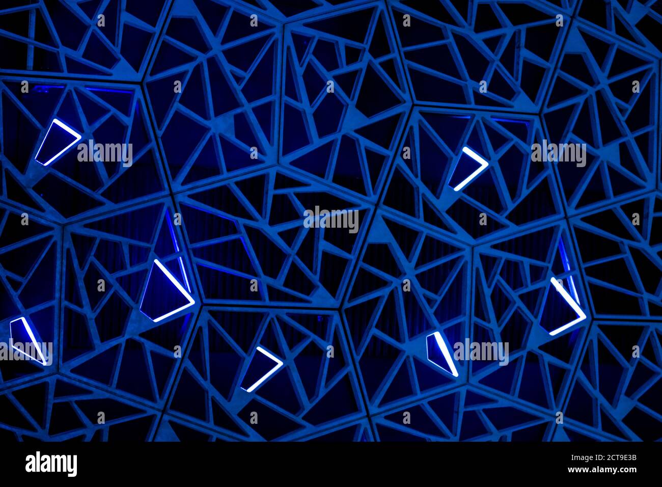 Blue abstract wall with blue illumination Stock Photo - Alamy