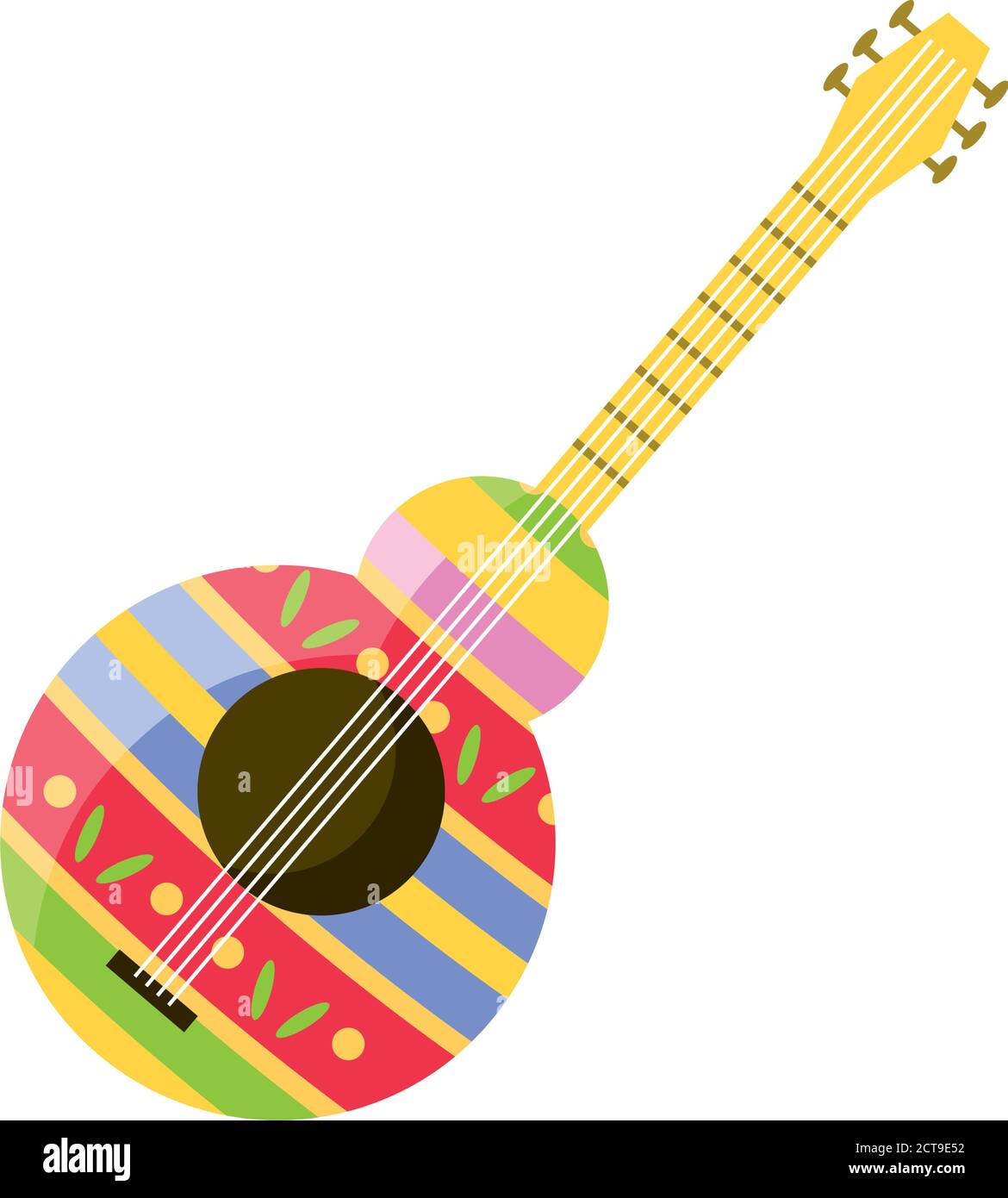 Mexican guitar detailed style icon design, Mexico culture theme Vector ...