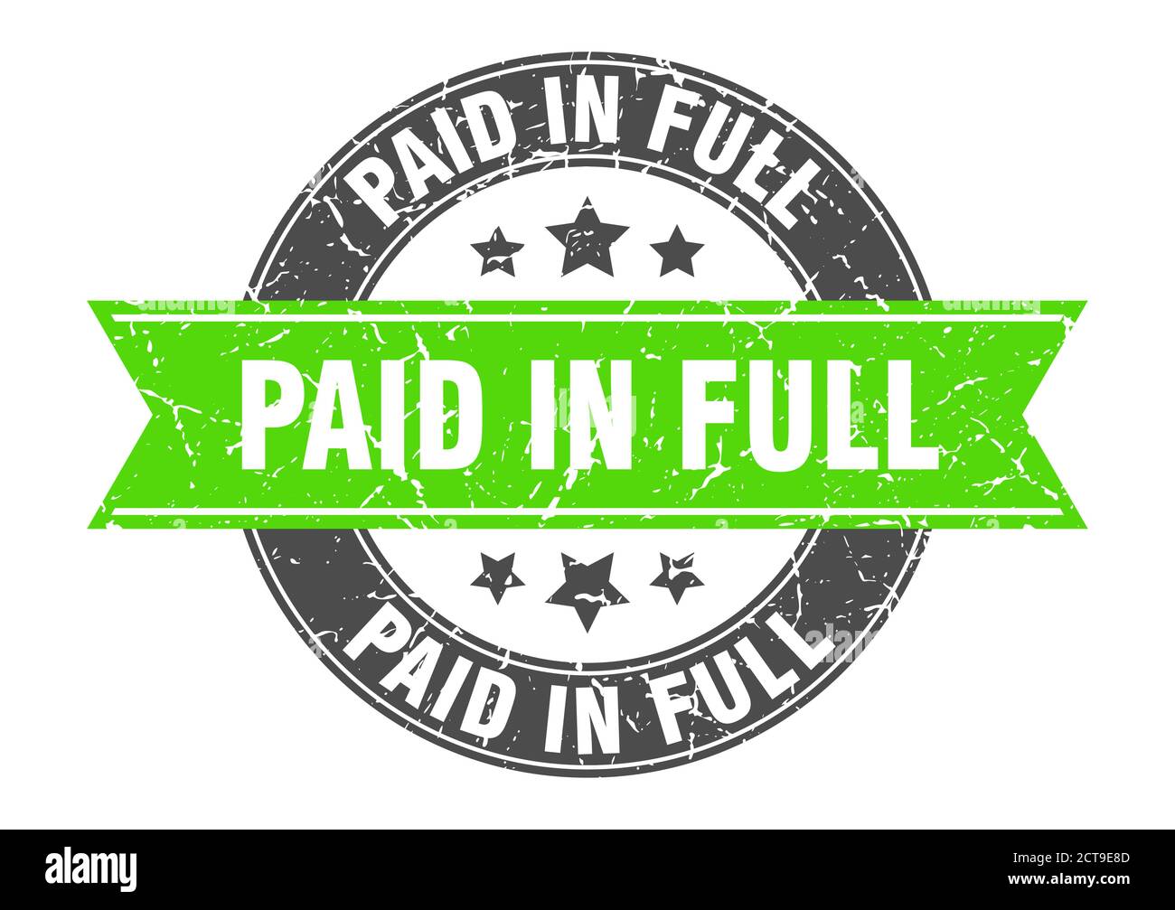 paid in full round stamp with ribbon. sign. label Stock Vector Image ...