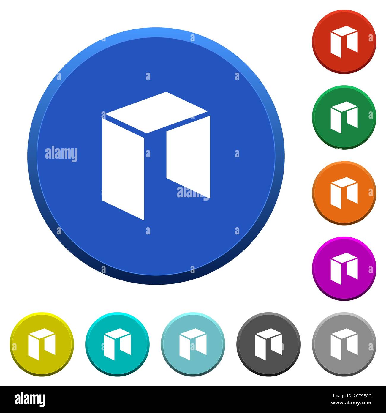 Neo digital cryptocurrency round color beveled buttons with smooth ...