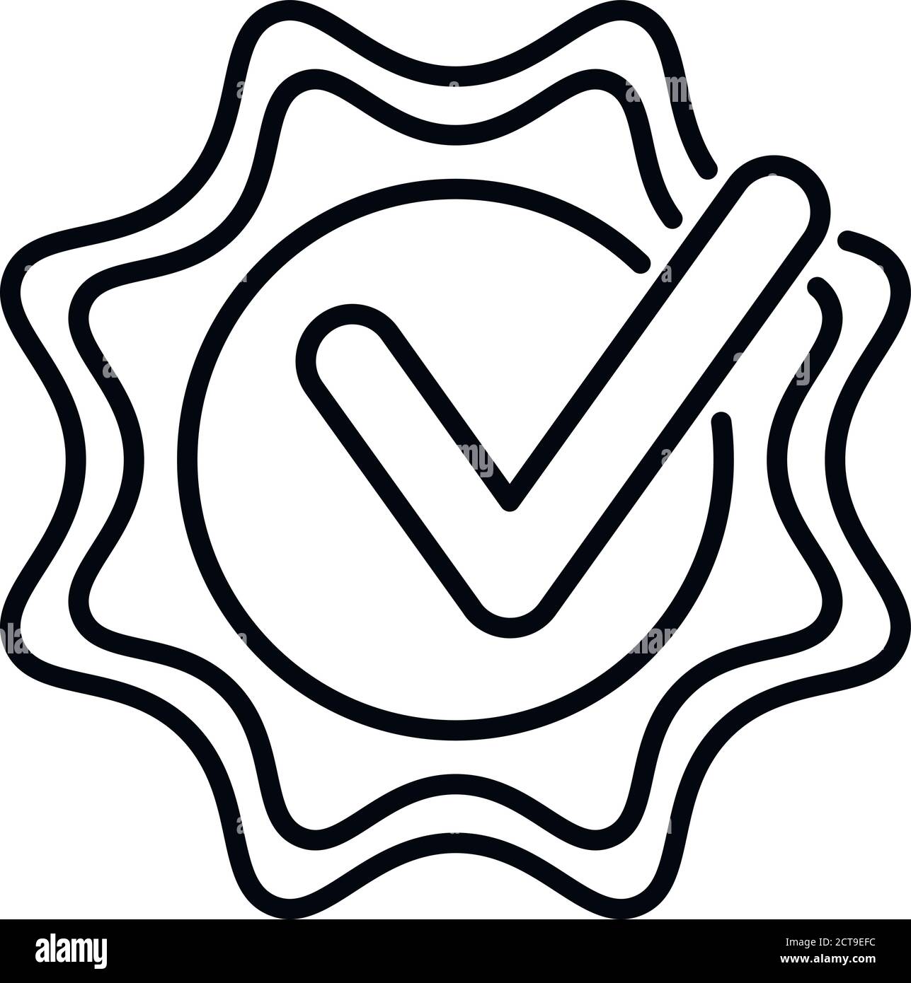 Approved reputation icon. Outline approved reputation vector icon for ...