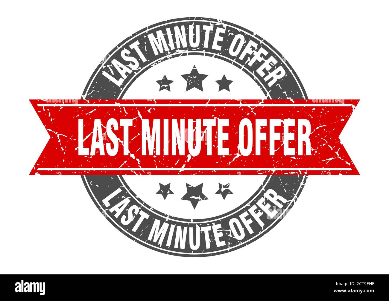 last minute offer round stamp with ribbon. sign. label Stock Vector ...