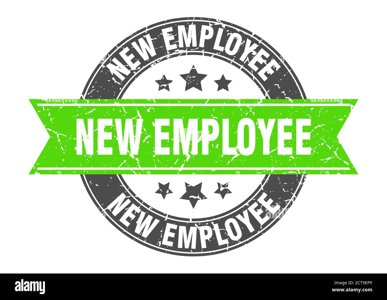 new employee round stamp with ribbon. sign. label Stock Vector Image ...