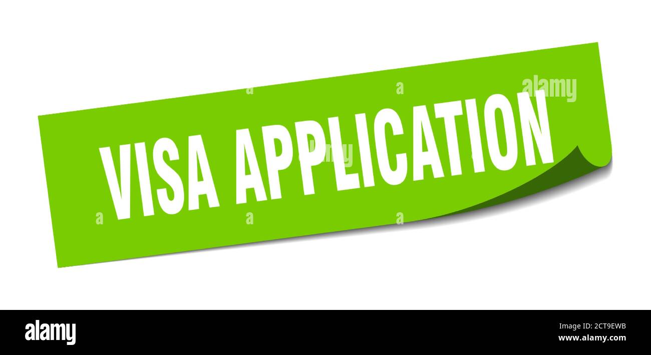 visa application sticker. square isolated peeler sign. label Stock ...