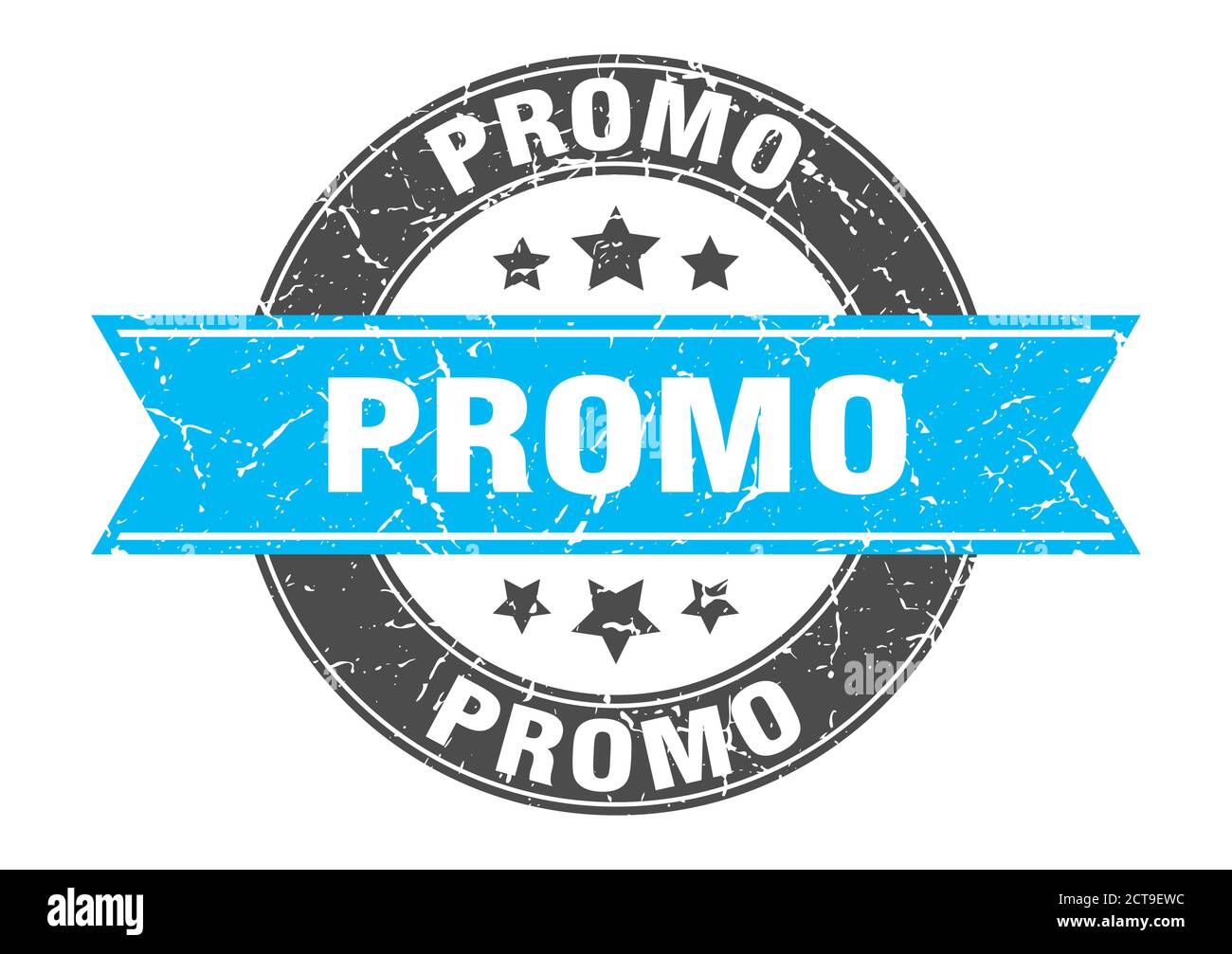 promo round stamp with ribbon. sign. label Stock Vector Image & Art - Alamy