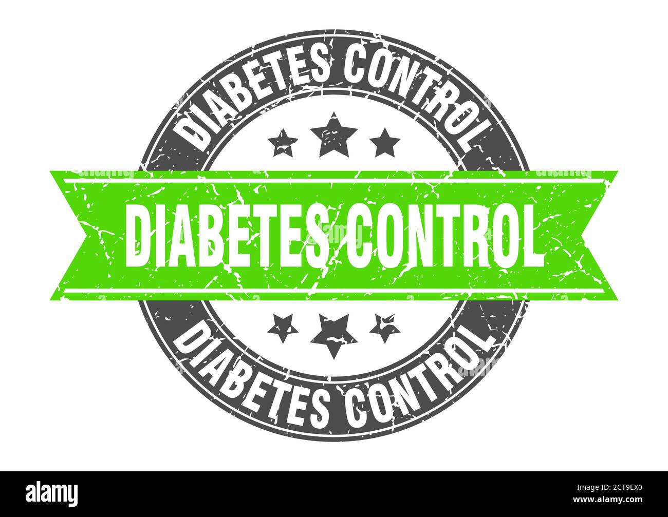 diabetes control round stamp with ribbon. sign. label Stock Vector ...
