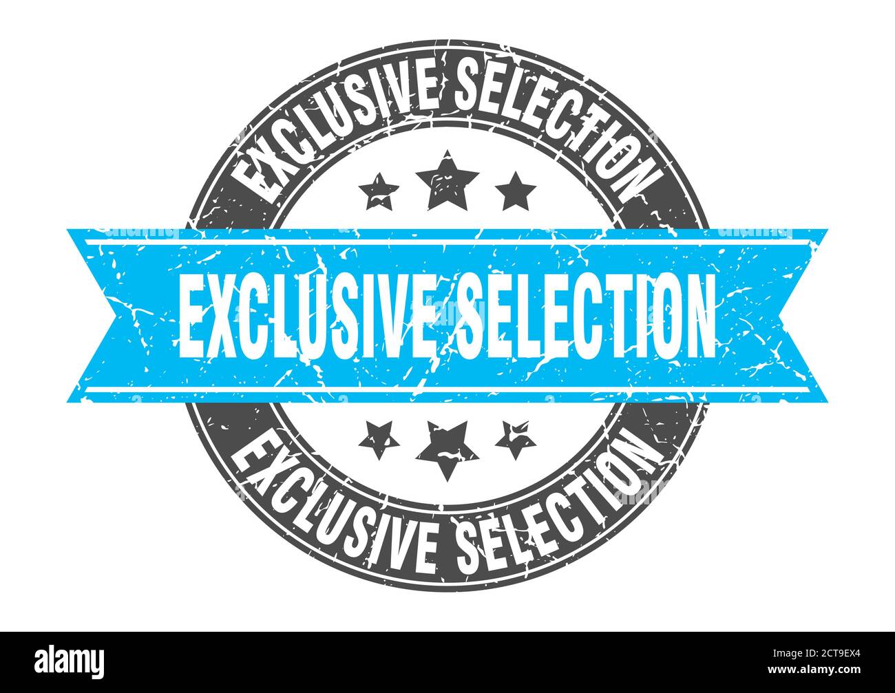 exclusive selection round stamp with ribbon. sign. label Stock Vector ...