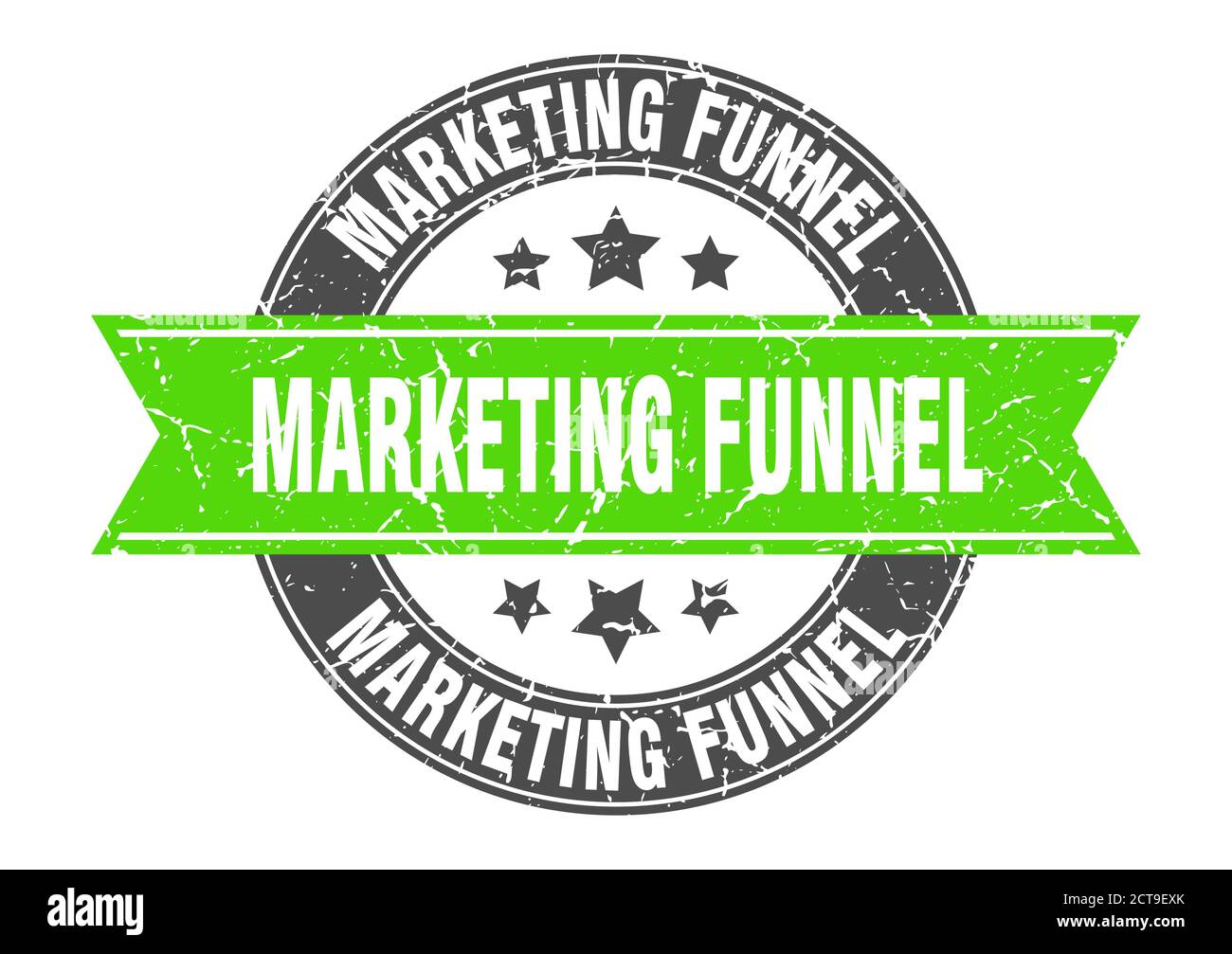 marketing funnel round stamp with ribbon. sign. label Stock Vector ...